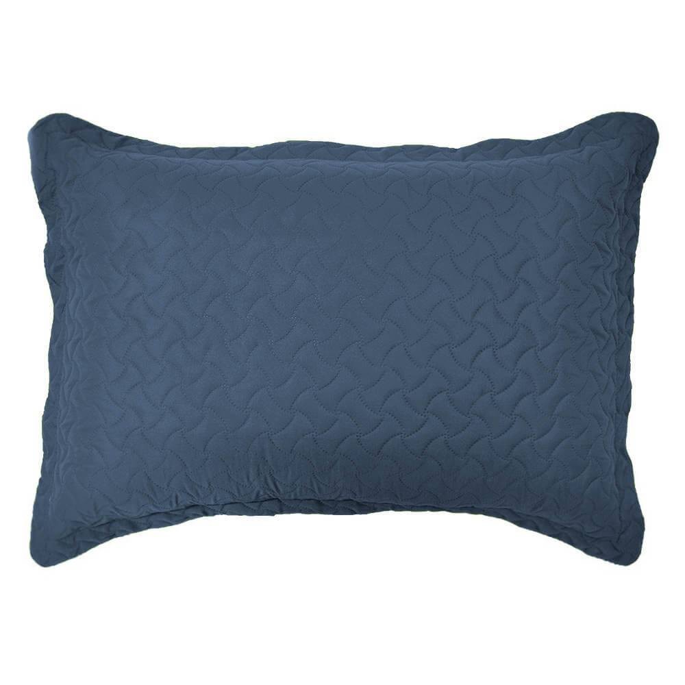 Porta Travesseiro Matelado Avulso Cm X Cm Azul Na Casa Encanto