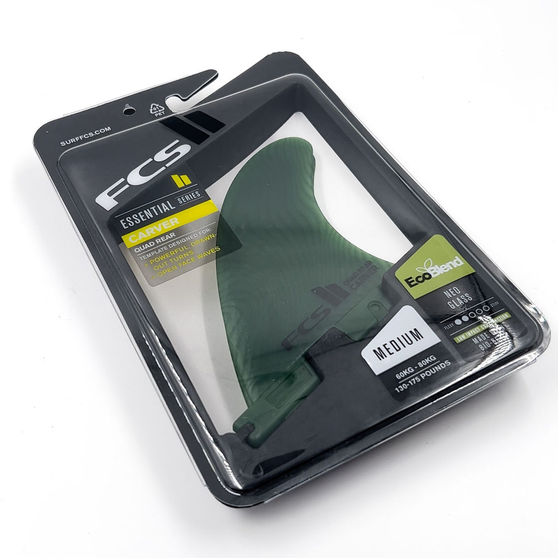 Quilhas FCS II Carver Neo Glass Traseiras Quad (Par) - Medium - OnlySurf