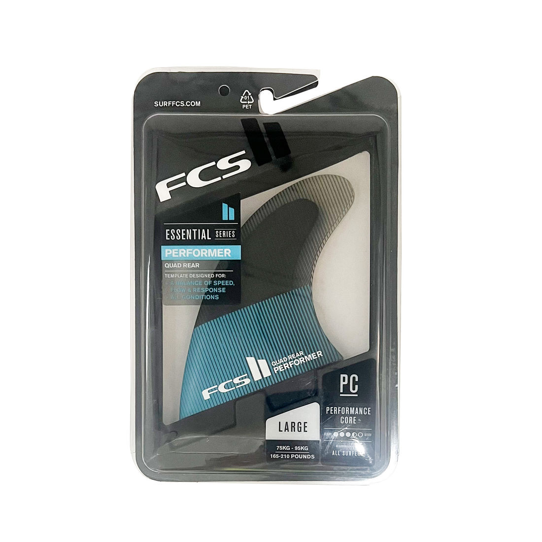 Quilhas FCS II Performer PC - Traseiras Quadriquilha (2 Quilhas) - Large - OnlySurf