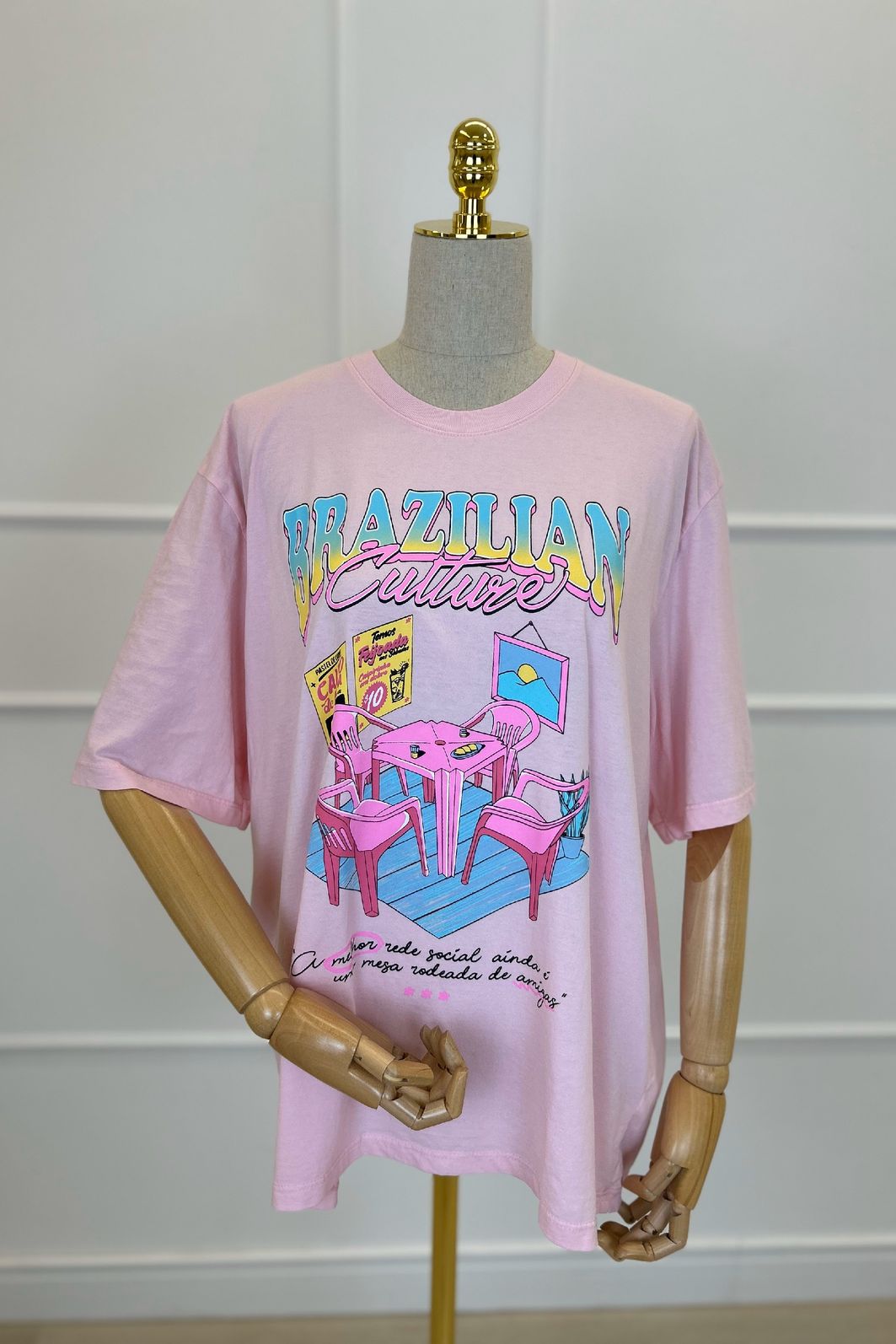 T-SHIRT OVERSIZED BRAZILIAN CULTURE ROSA CANDY - Dolce-me® | DCM ...