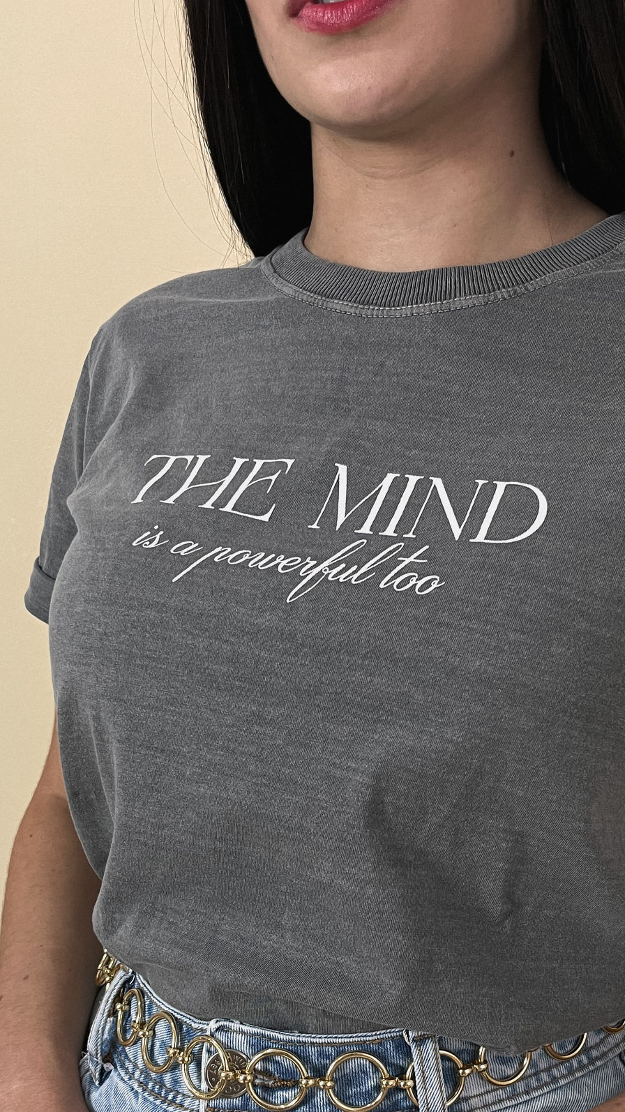 Tshirt Premium - The Mind - Cinza Estonado Meia Cereja - Loja Virtual