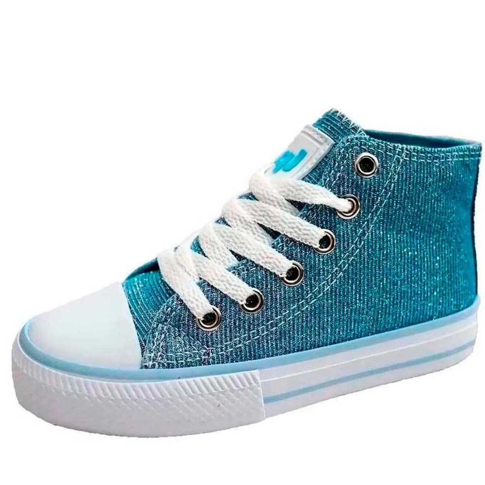 Tênis World Colors LPS Com Glitter Infantil Feminino Cor Azul