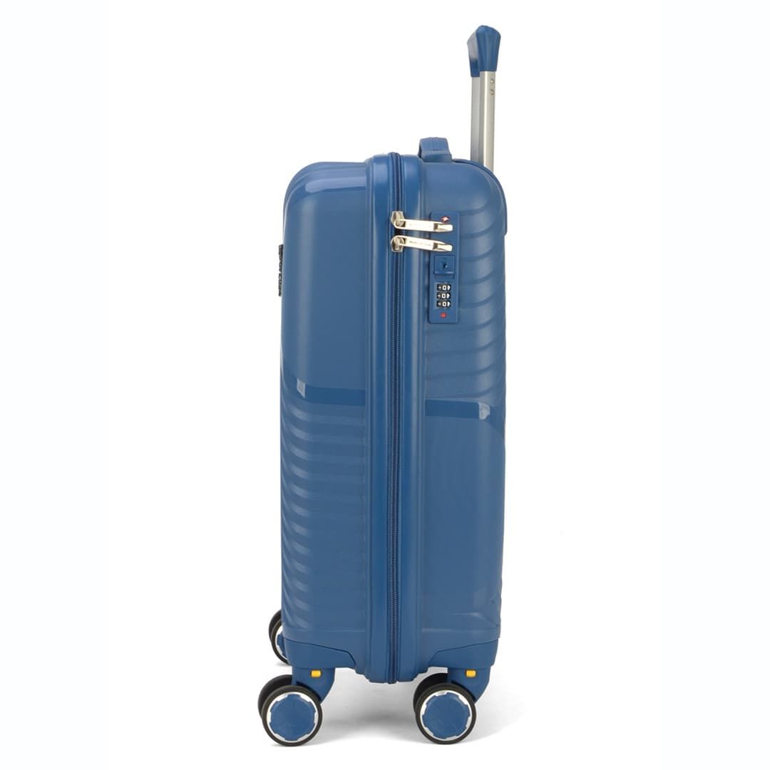 Mala de Viagem Media 24 Chamonix Azul em polipropileno e com expansor ...