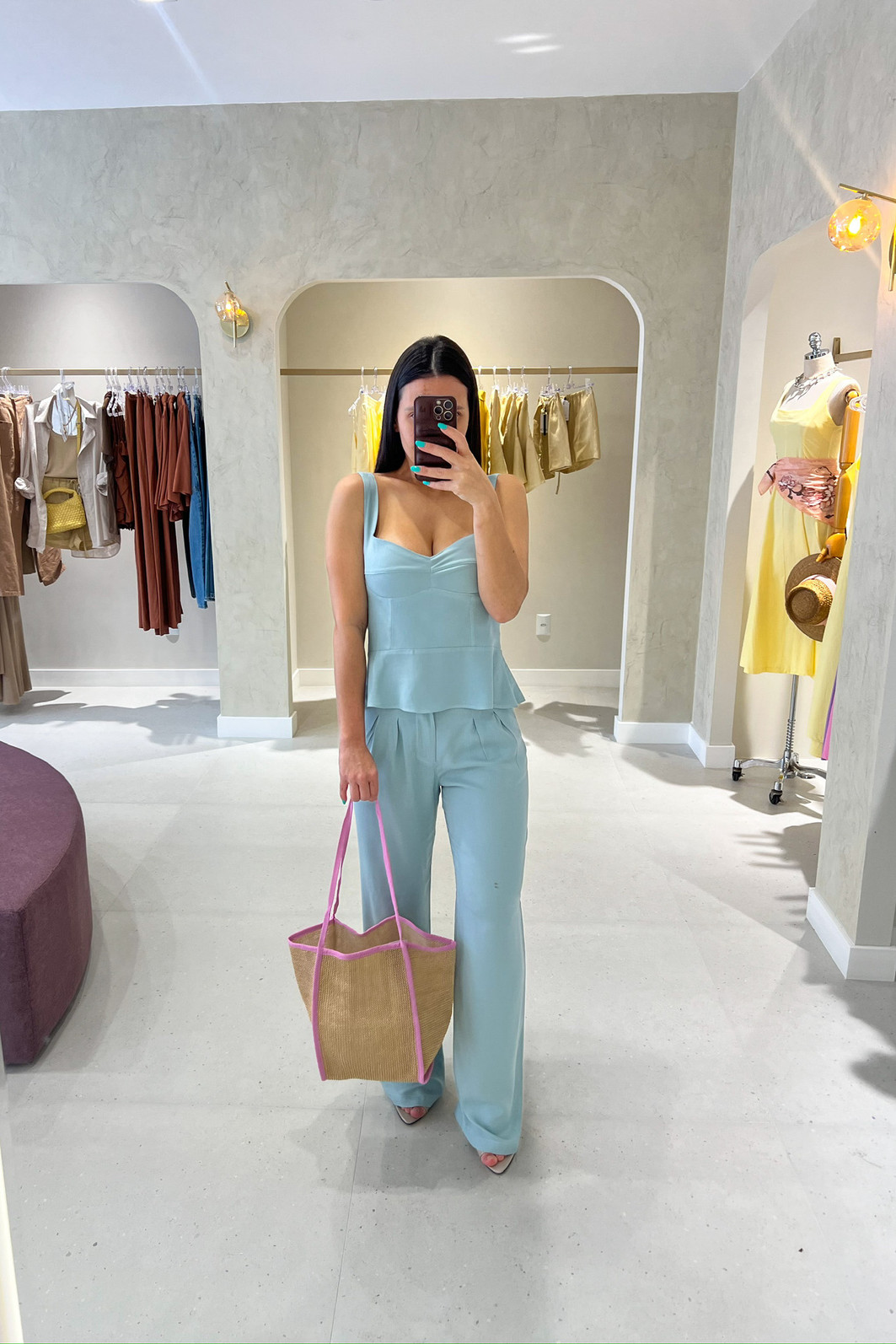 Calça de Alfaiataria Jasmine Azul Báltico