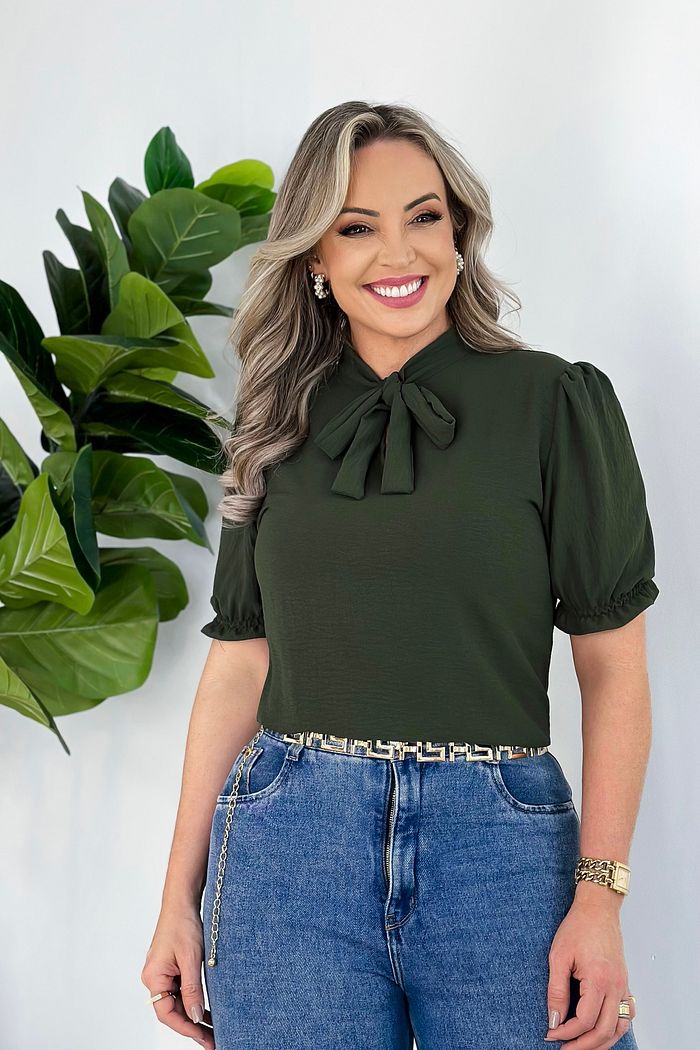 BLUSA MANGA CURTA ASTRA Loja Strass - Loja Virtual