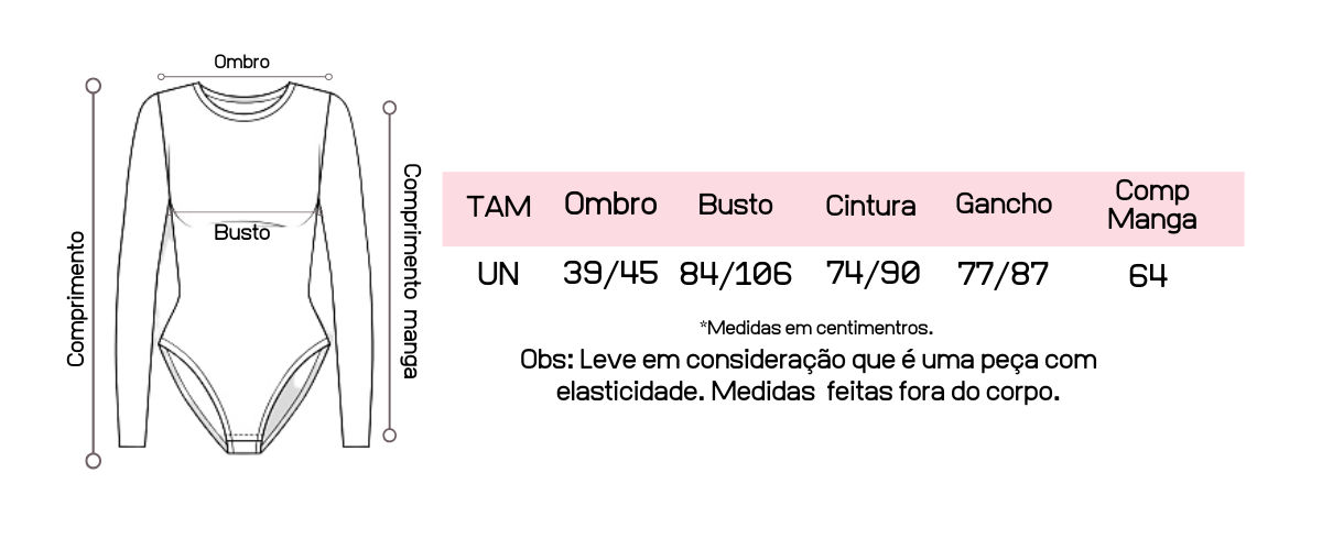 BODY MANGA LONGA MARTA Loja Strass - Loja Virtual