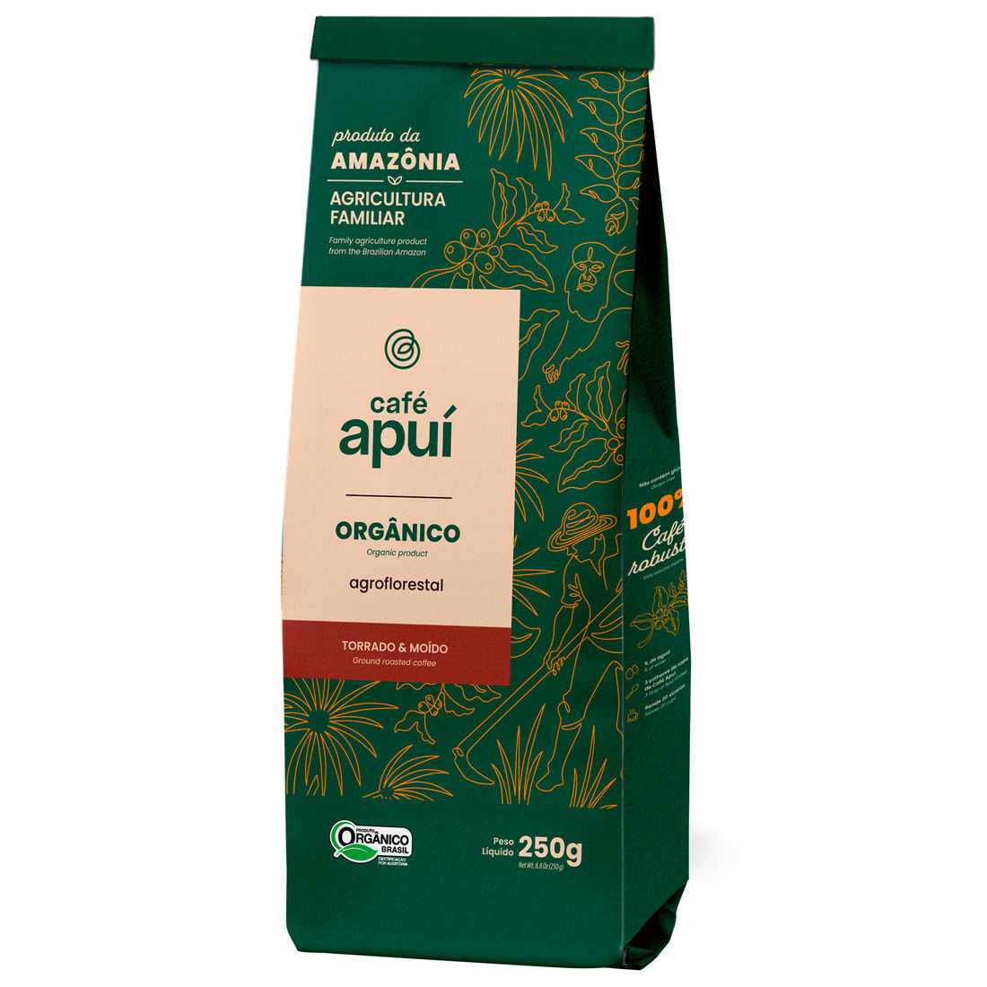 Café Apuí Amazônico Robusta Orgânico - 250G - Feliz Orgânica