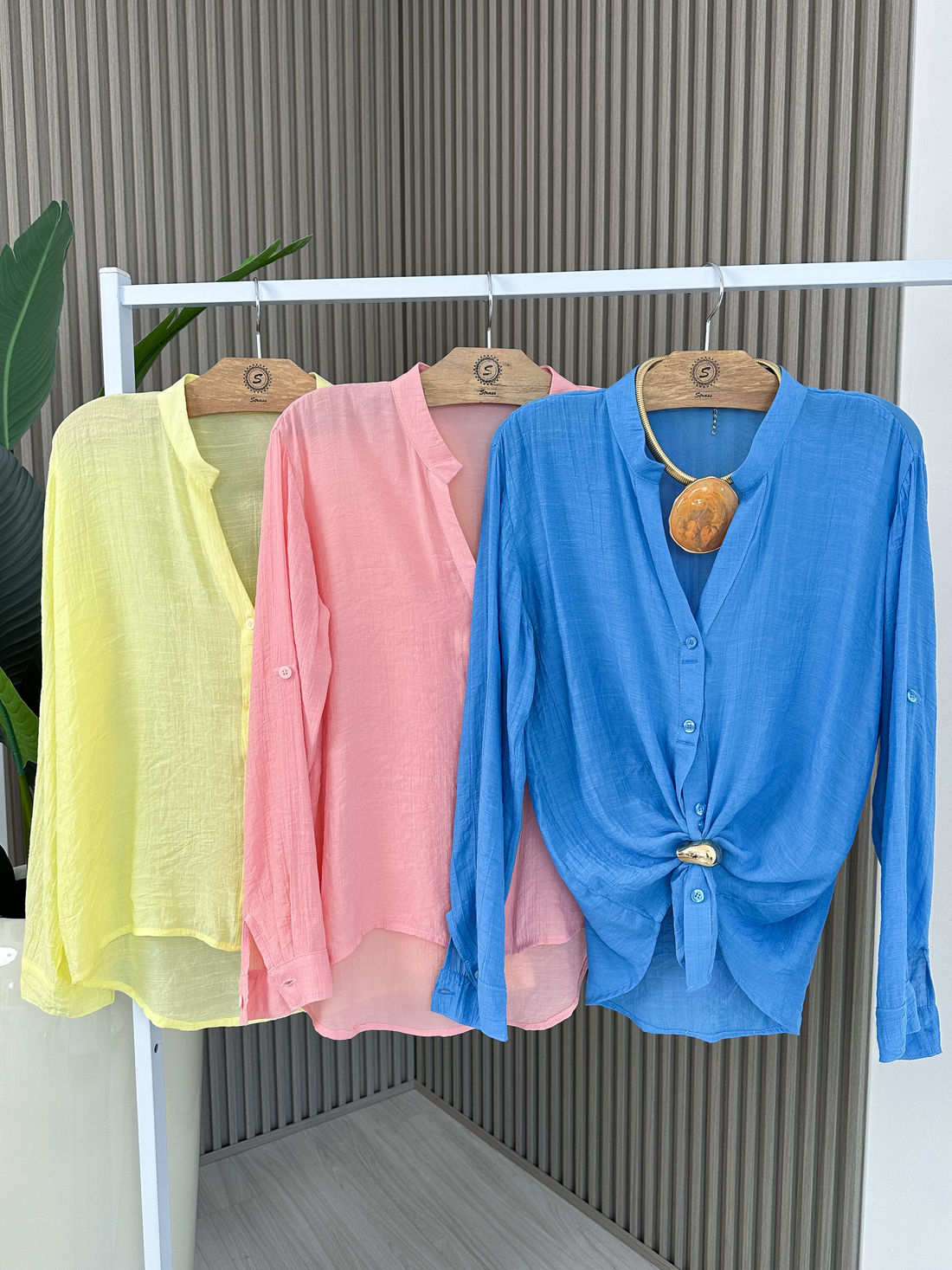 CAMISA MANGA LONGA ELO - AZUL Loja Strass - Loja Virtual