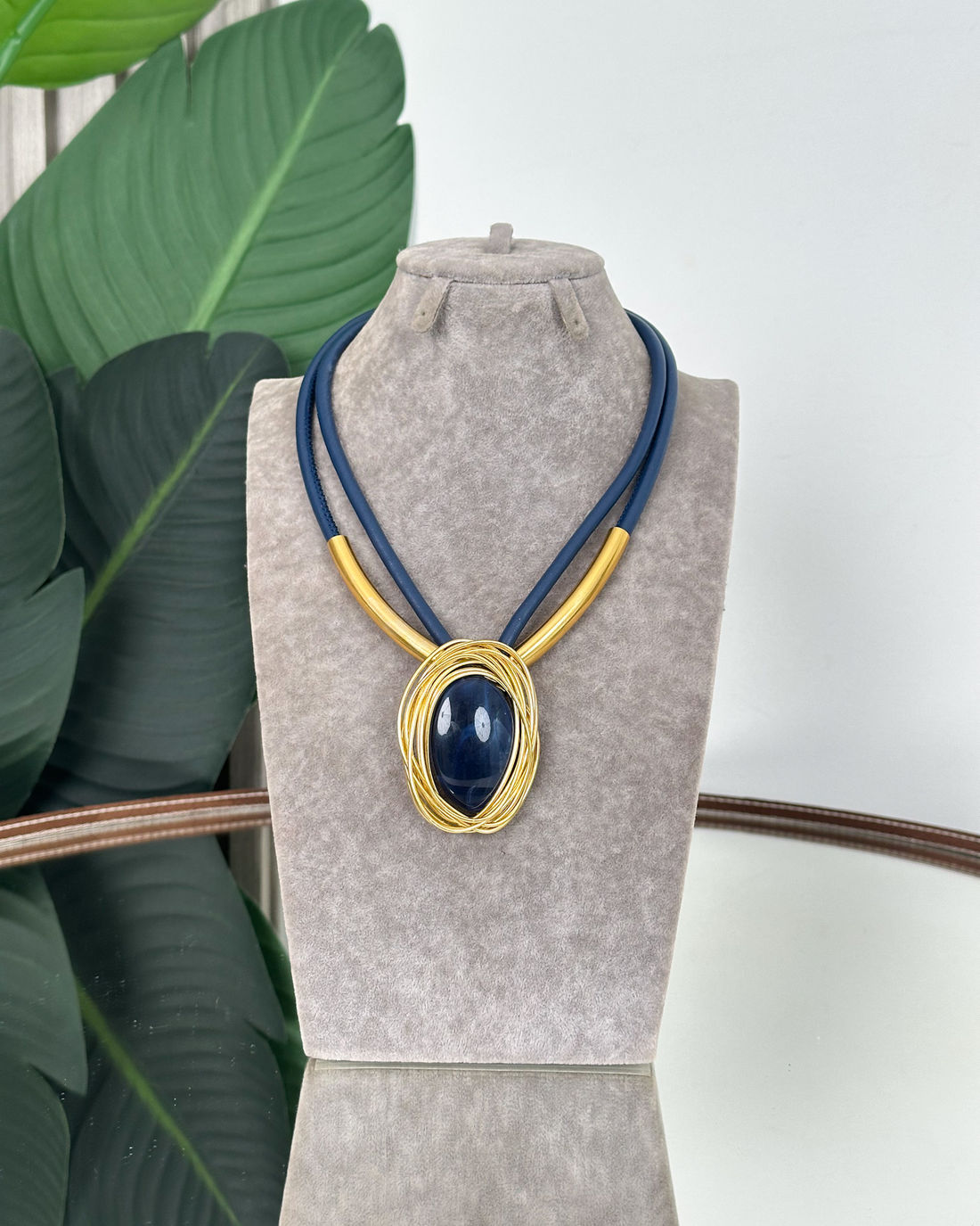 COLAR BIA - AZUL MARINHO Loja Strass - Loja Virtual