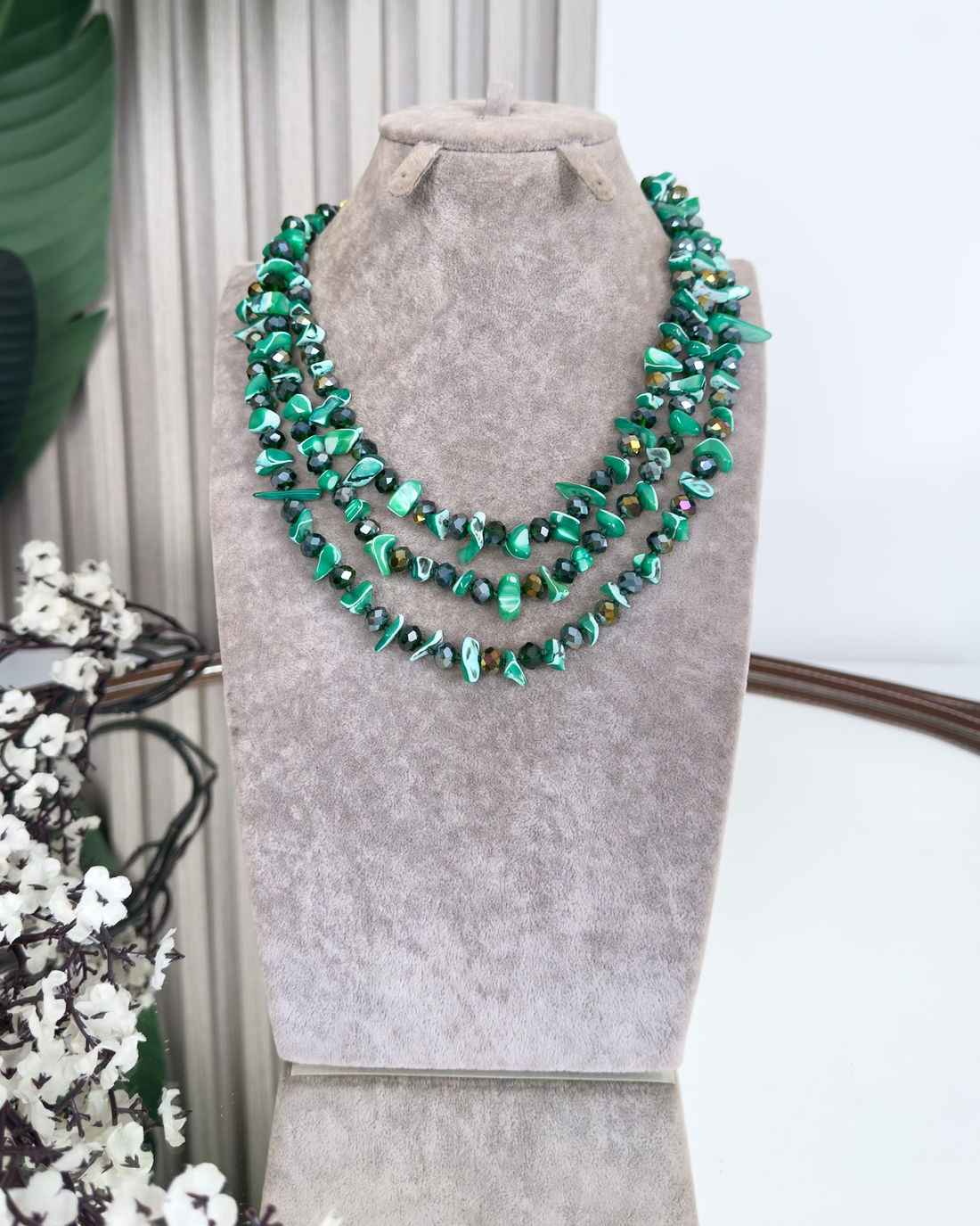 COLAR 3 EM 1 IRAQUE - VERDE Loja Strass - Loja Virtual