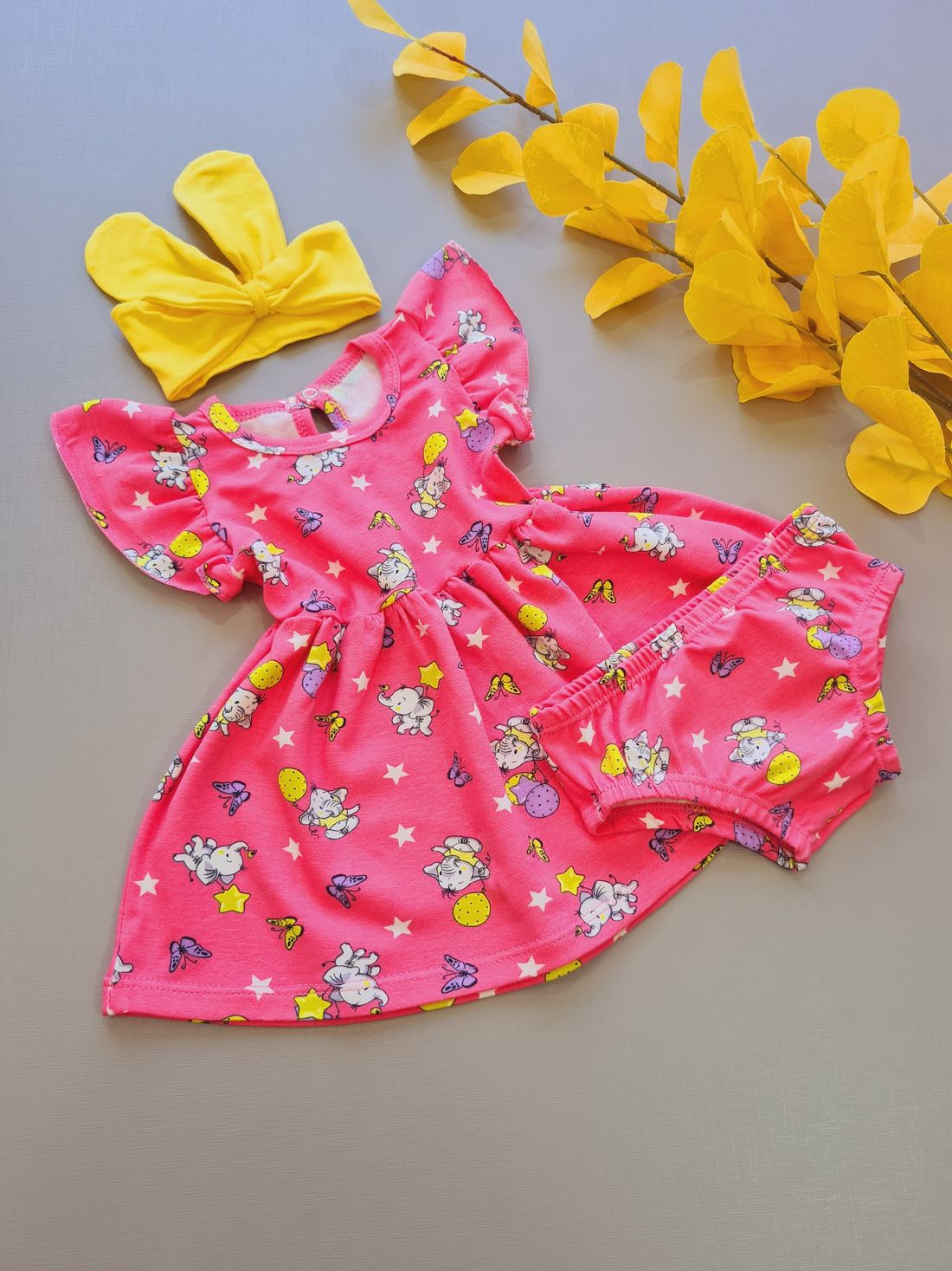 Vestido Armado + Calcinha + Laço Amarelo Mini Mundi Kids - Loja Virtual