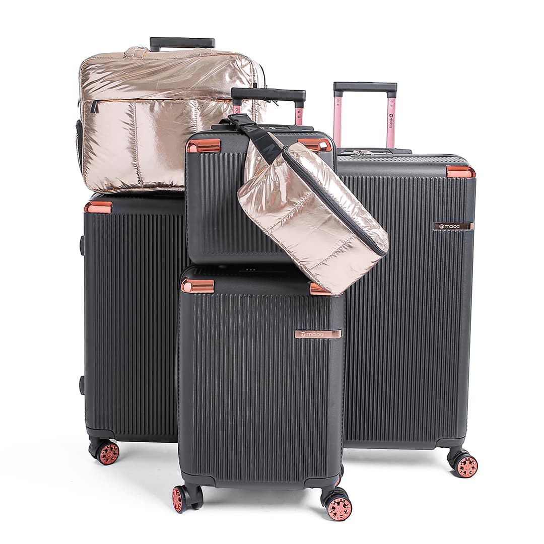 Kit de Mala de Viagem Completo Croácia Preto, Bolsa e Pochete Confort ...