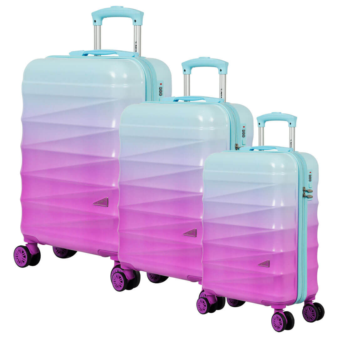 Kit de Mala de Viagem 3 Peças Gradiente Colors Policarbonato Com ABS ...
