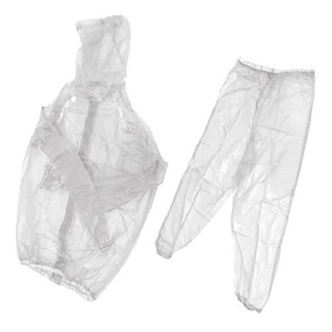 Conjunto Impermeável Polietileno Transparente Calça e Capa com Capuz ...