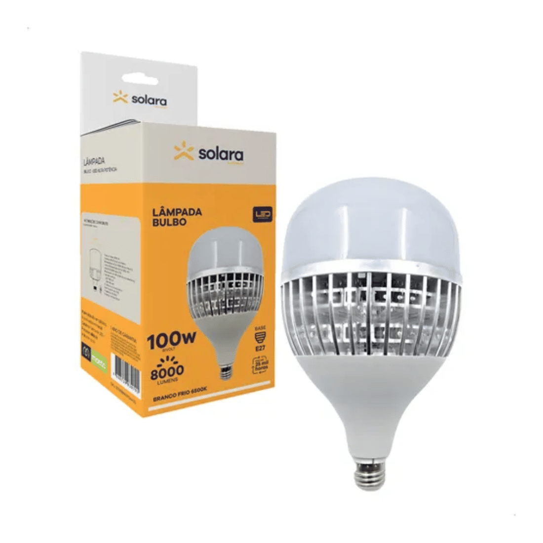 Lâmpada LED 100W Bulbo E27 Solara Branco Frio | Ultra Potência