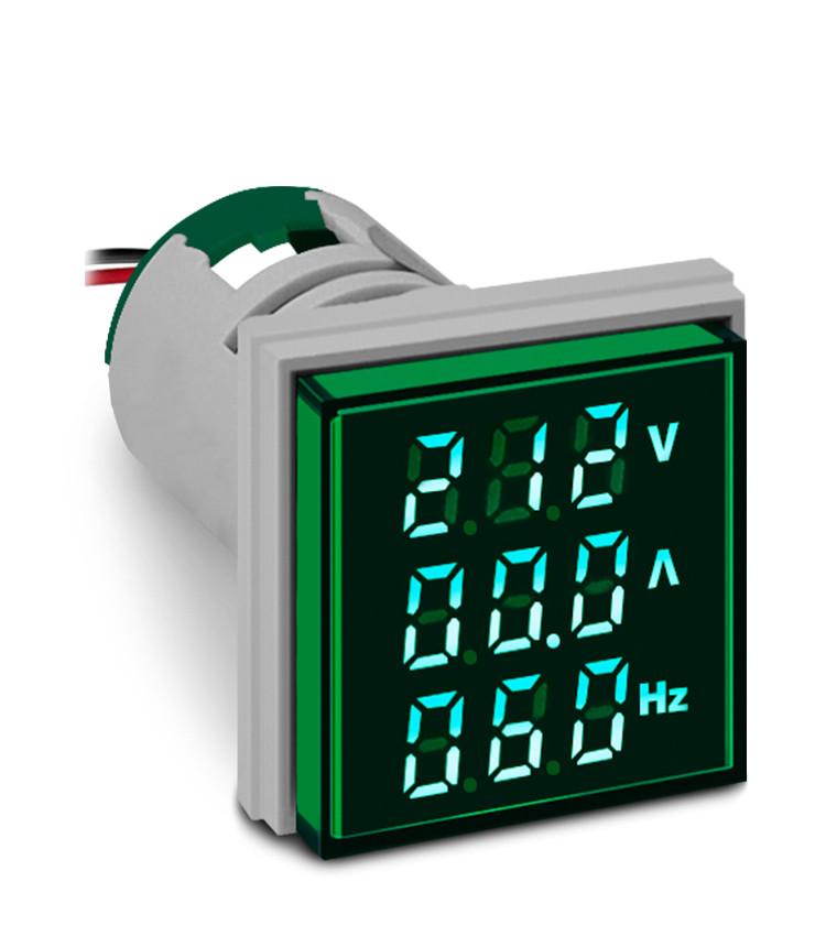 Multimedidor Digital Verde 22mm Tensão, Corrente e Frequência - AD22 ...