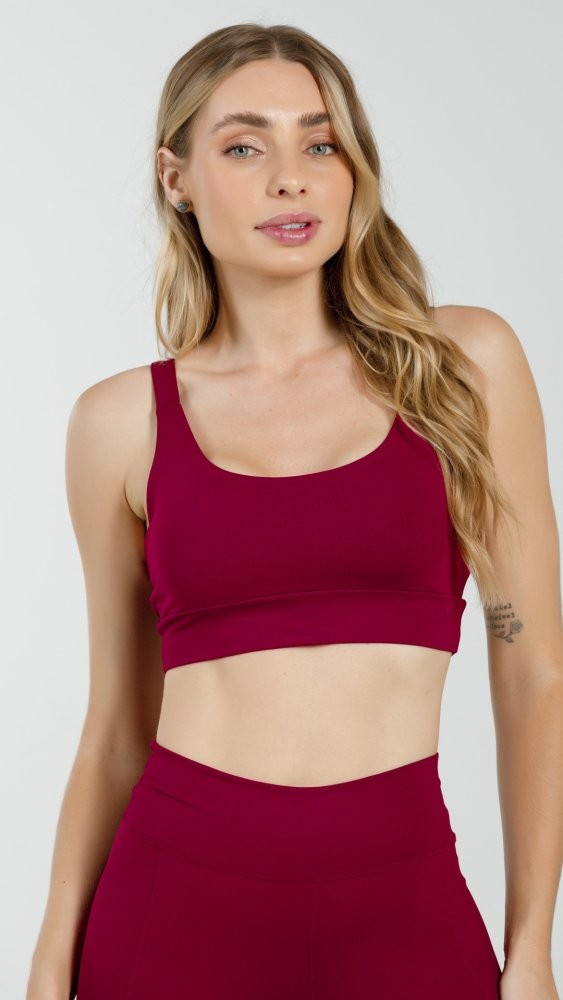 Top Nadine Cereja La Donna Fit - Loja Virtual